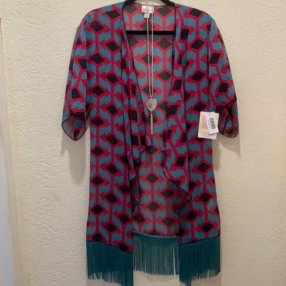LuLaRoe | Tops | Lularoe Monroe Fringe Kimono Brand New | Poshmark